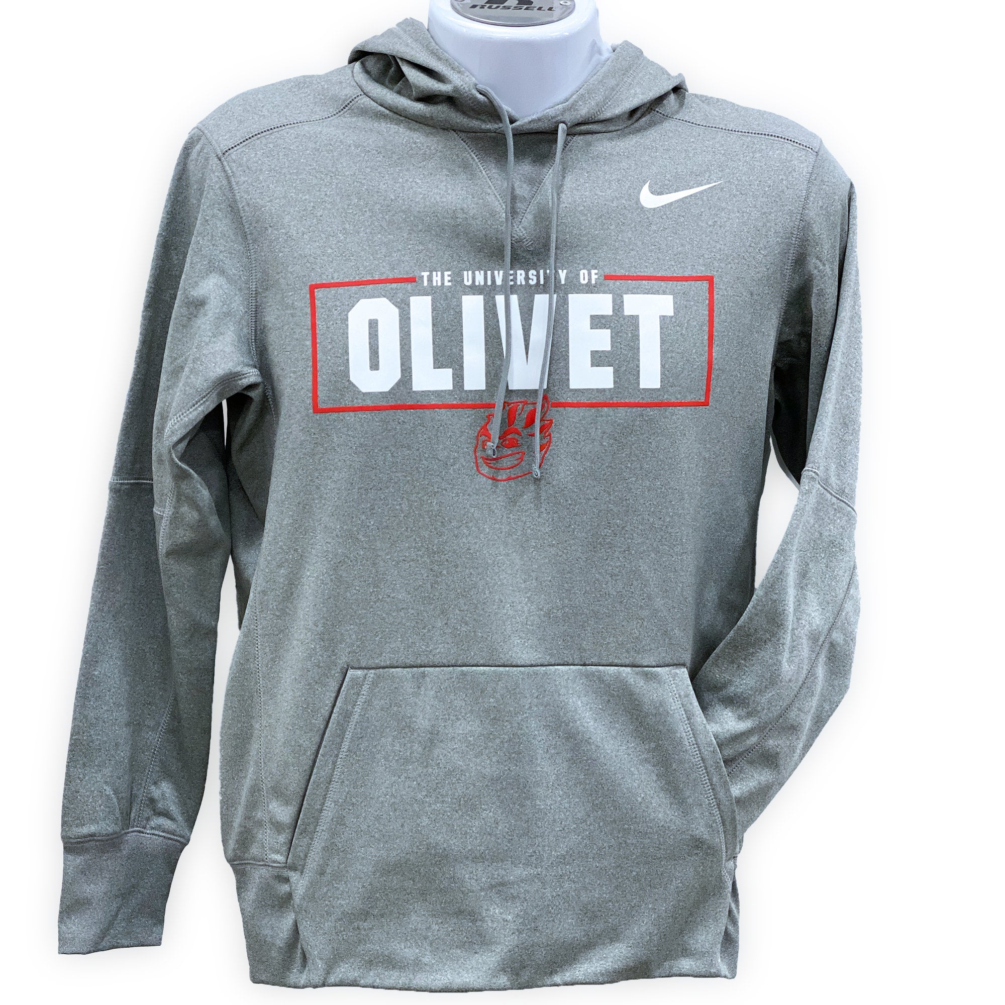 Nike Grey Therma-fit Comets Sweatshirt Hoodie | The University of Olivet